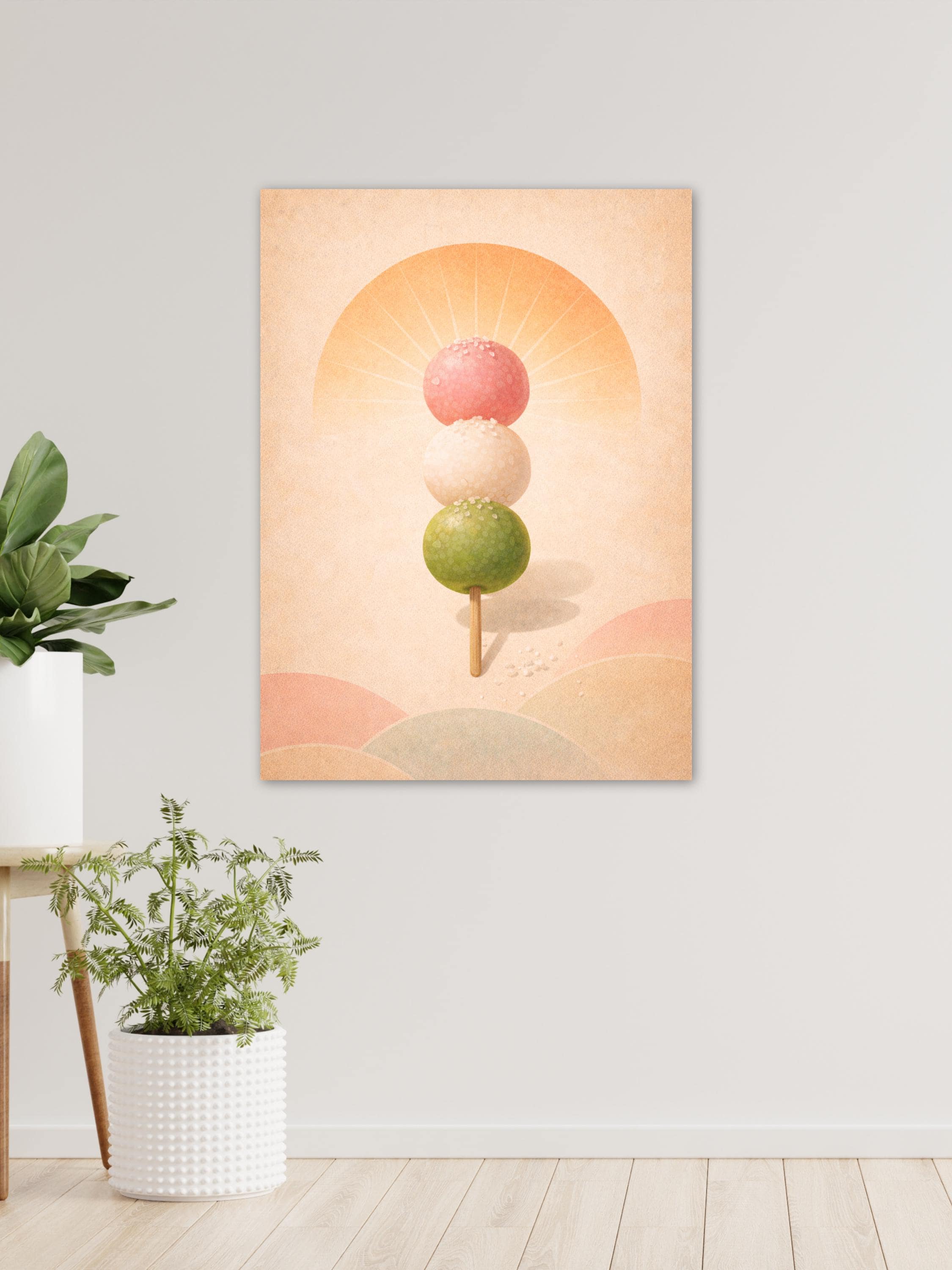 Hanami Dango Japanese Dessert Wall Art | Minimalist Wagashi Poster ...