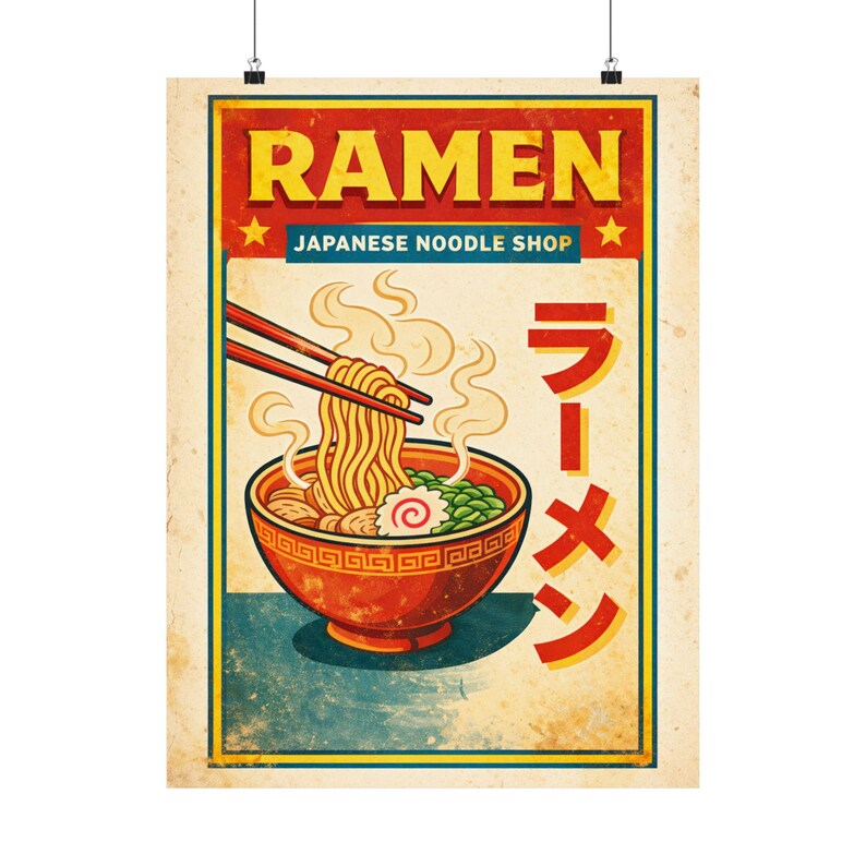Vintage Ramen Poster Japanese Showa Style Kitchen Wall Art - Etsy 日本
