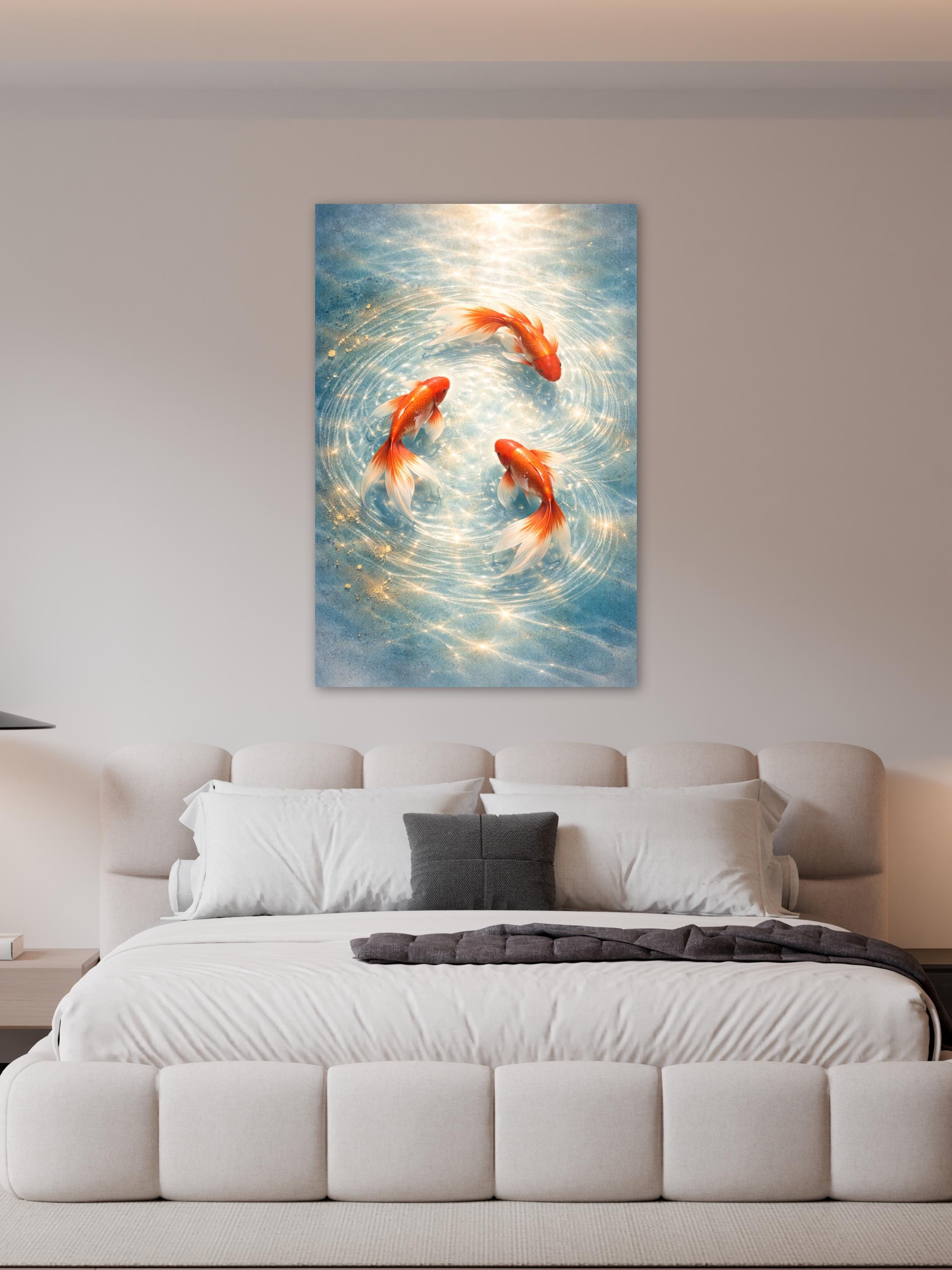 Japanese Goldfish Wall Art | Traditional Kingyo Poster | Elegant ...