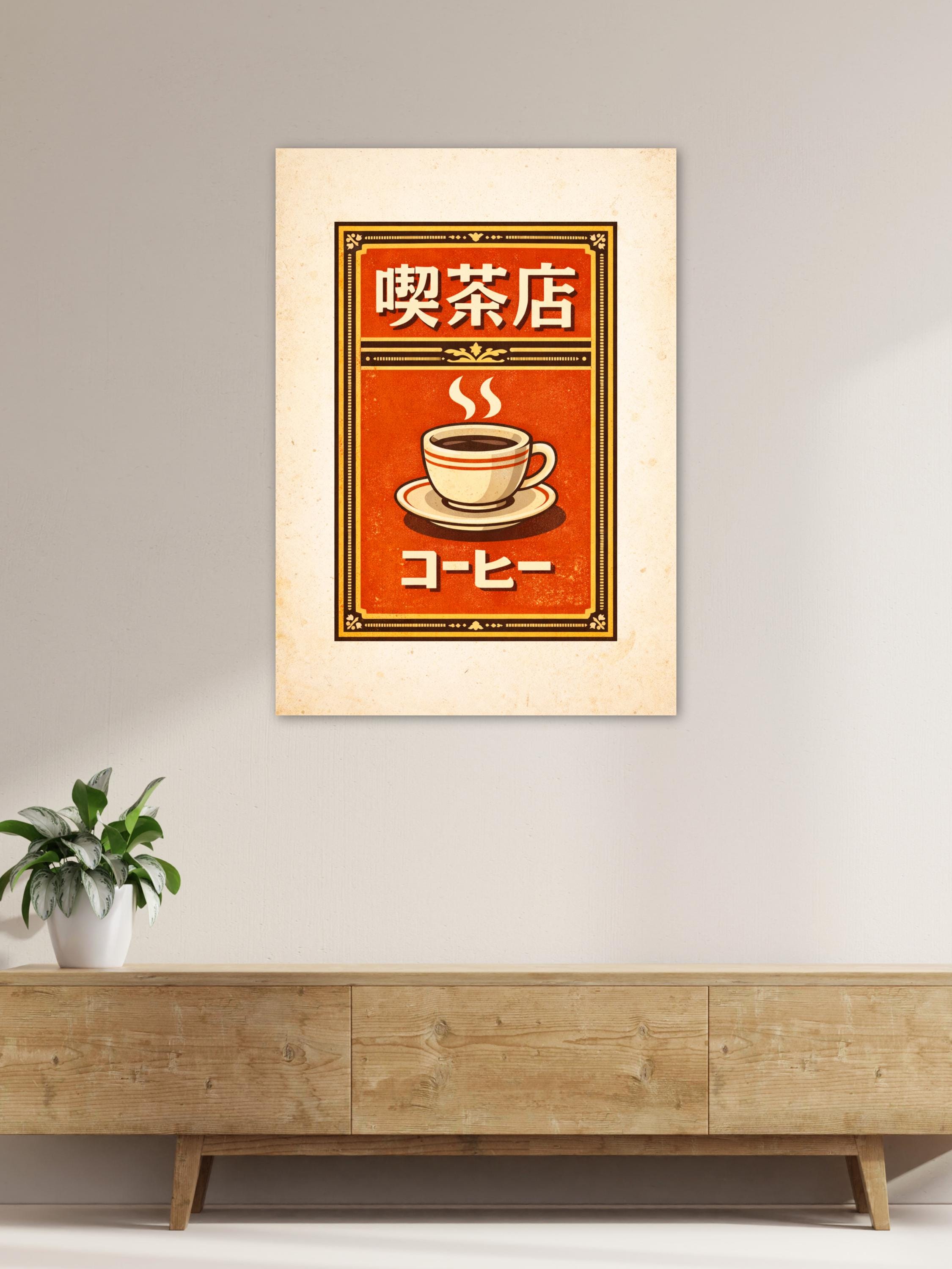 Vintage Coffee Poster, Japanese Kissaten Wall Art, Showa Retro Cafe ...