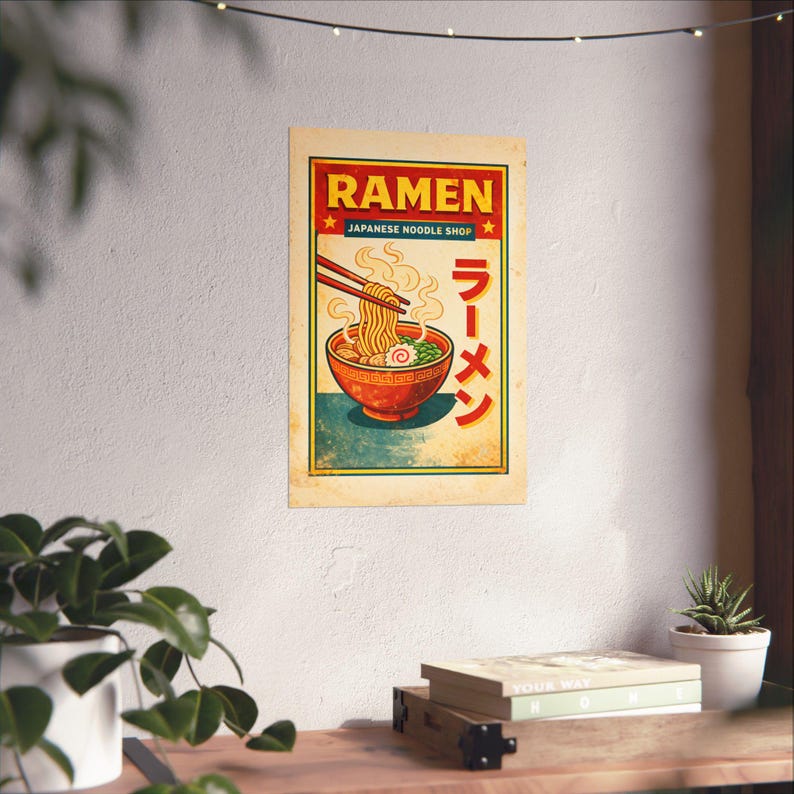 Vintage Ramen Poster Japanese Showa Style Kitchen Wall Art - Etsy 日本