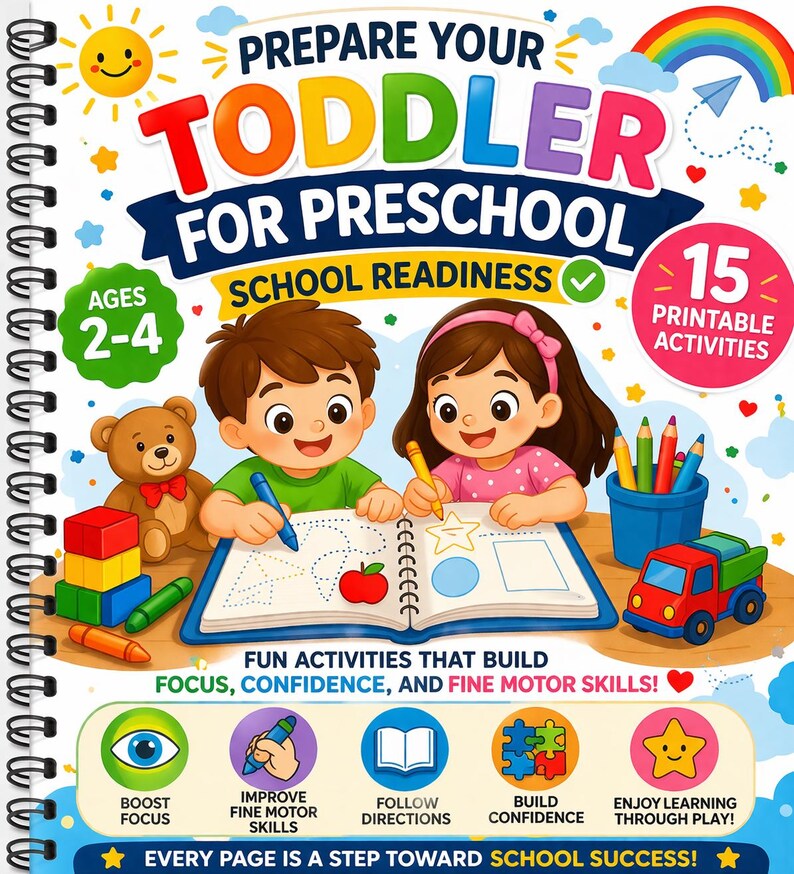 Toddler Activity Pack Printable PDF, Preschool Learning Binder Ages 2-4 ...