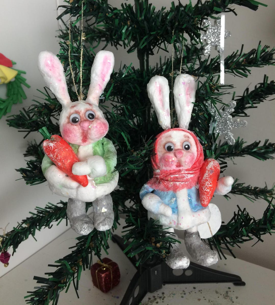 Rabbit Christmas Tree Ornament, Christmas Tree Decoration, Handmade ...