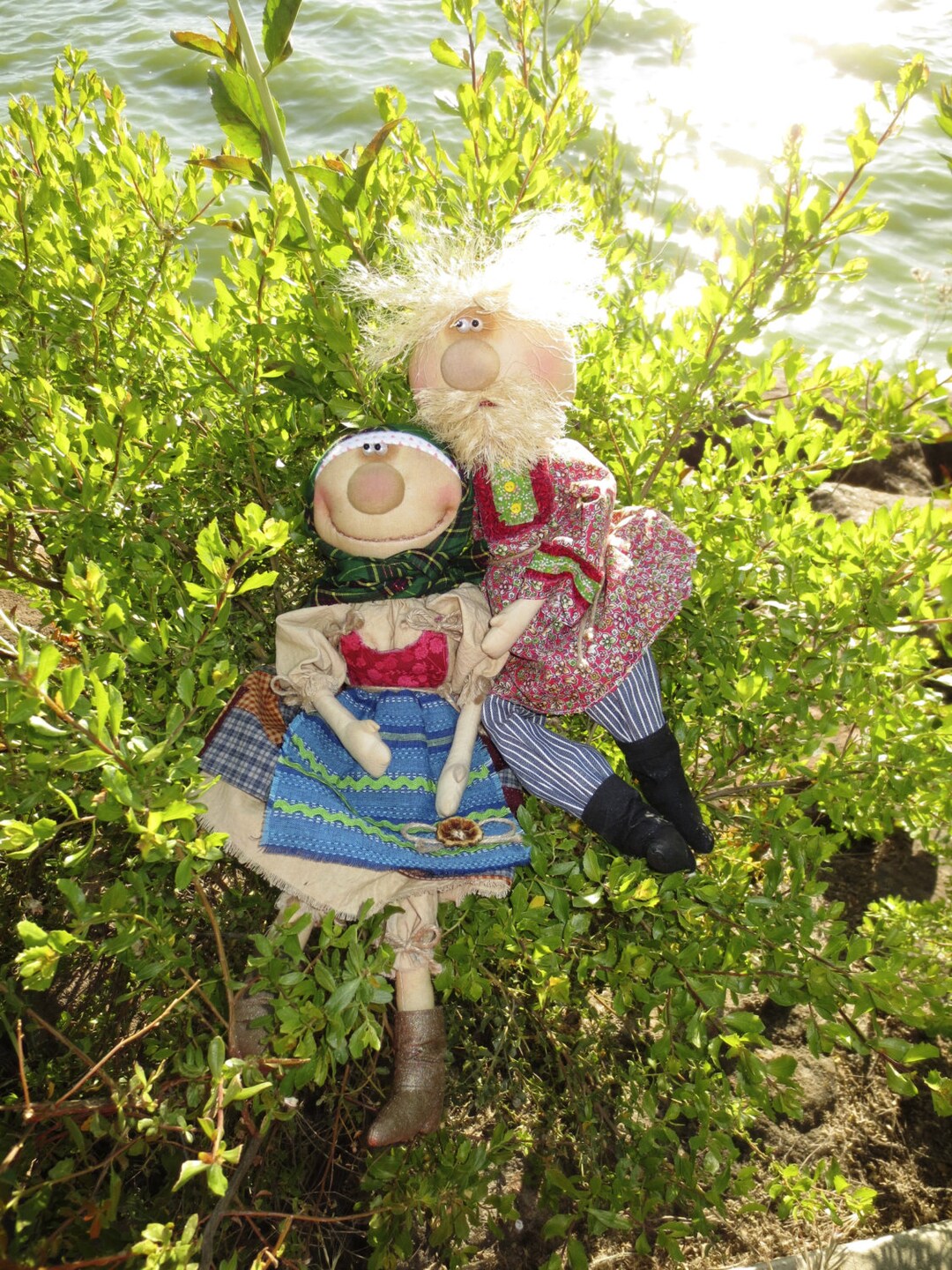 Handmade Grandparent Cloth Dolls, Anniversary Gift for Parents, Set of ...
