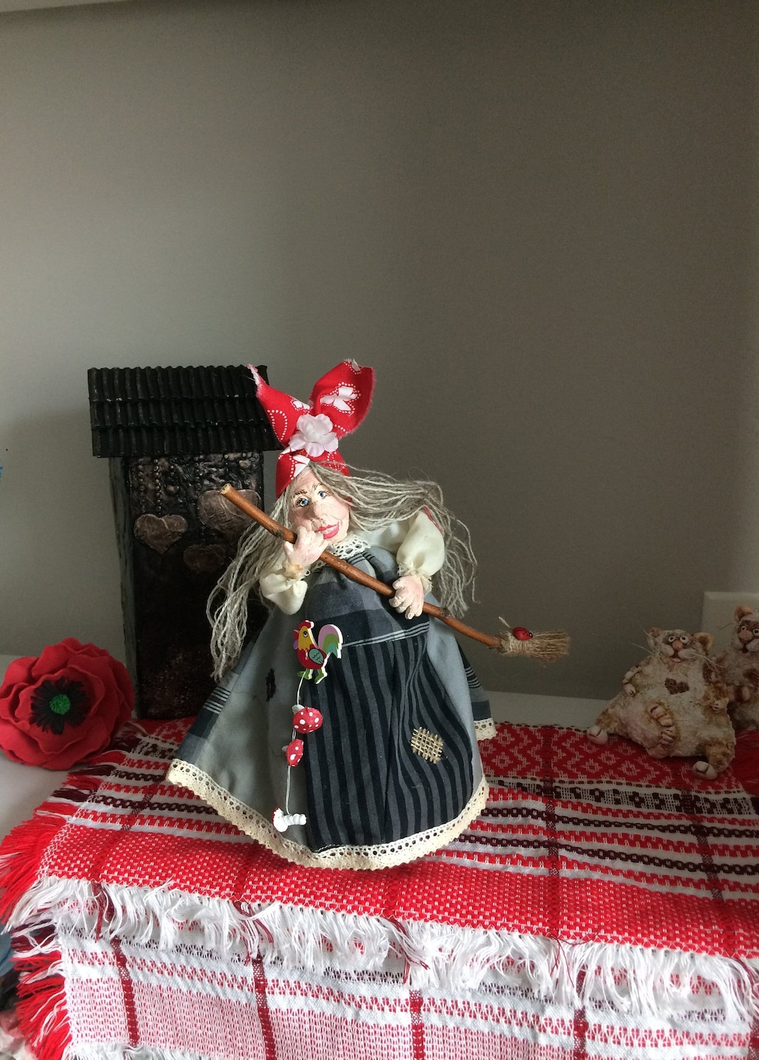 Kitchen Witch Doll, Kitchen Witch With Broom, German Kitchen Witches ...