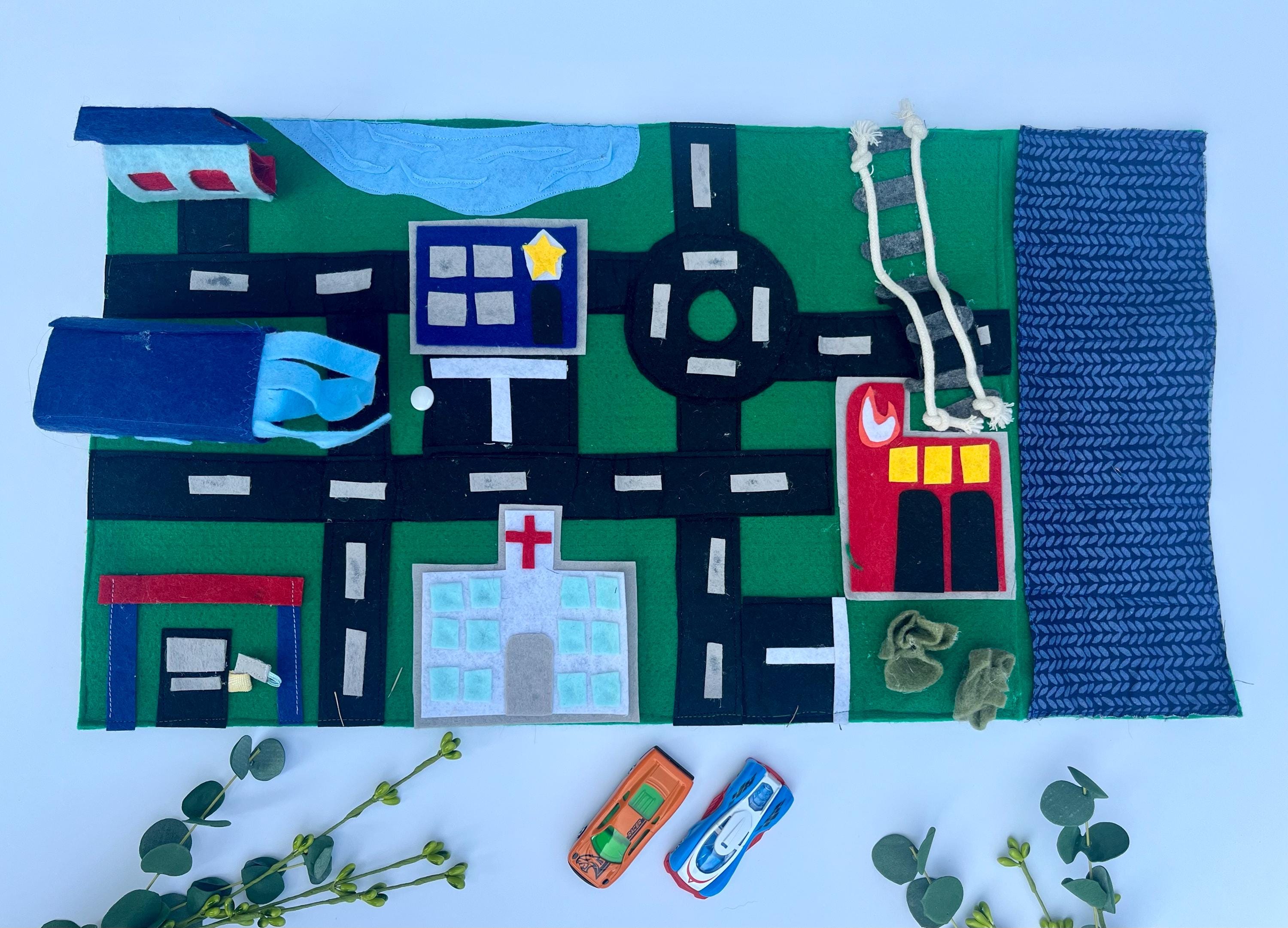 Kids City Roads Roll up Playmat for Traveling or Playing at Home - Etsy