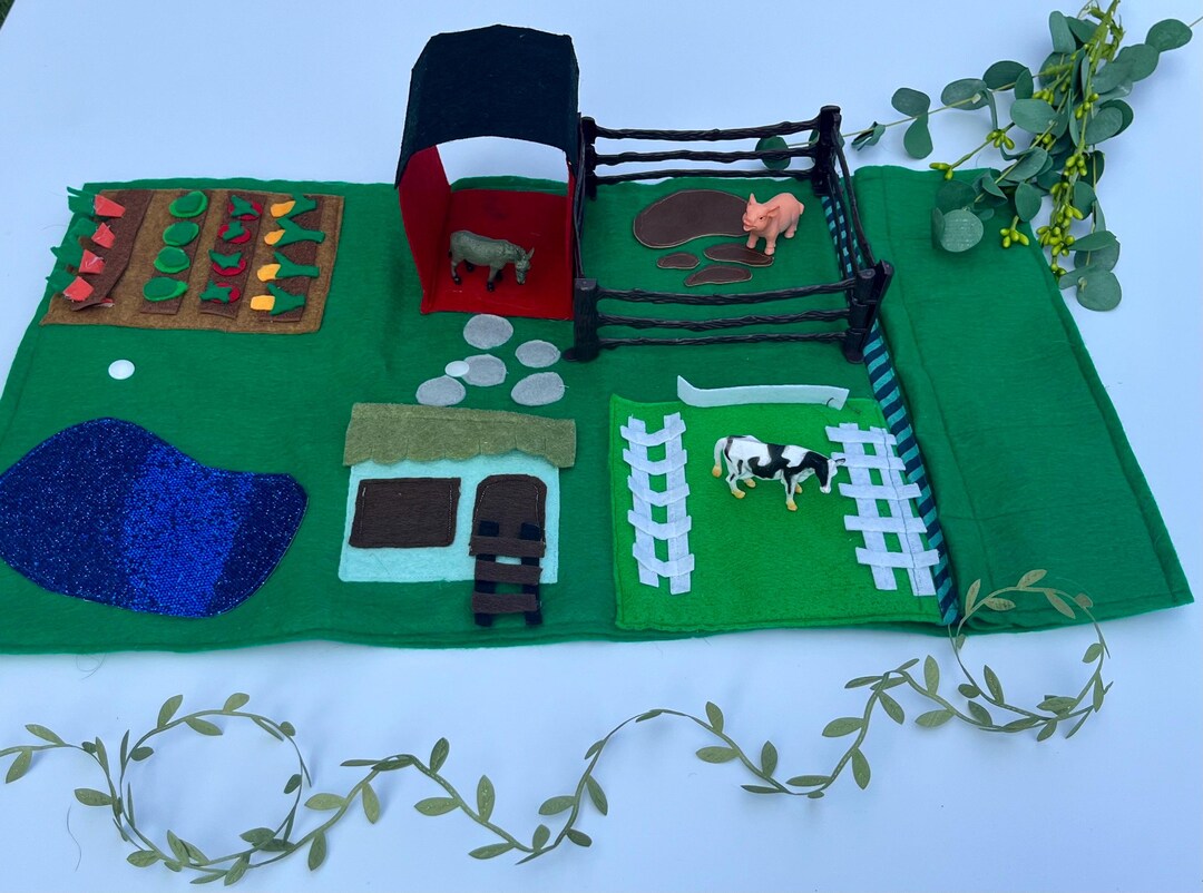 Farm Theme Kids Playmat. Rolls up and Ready for Travel. - Etsy