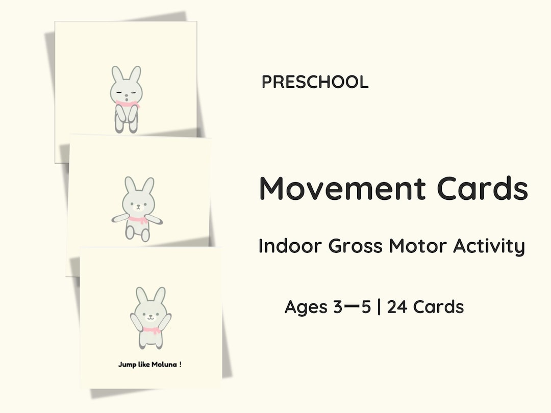 Printable Preschool Movement Cards | Indoor Gross Motor Activity | Calm ...