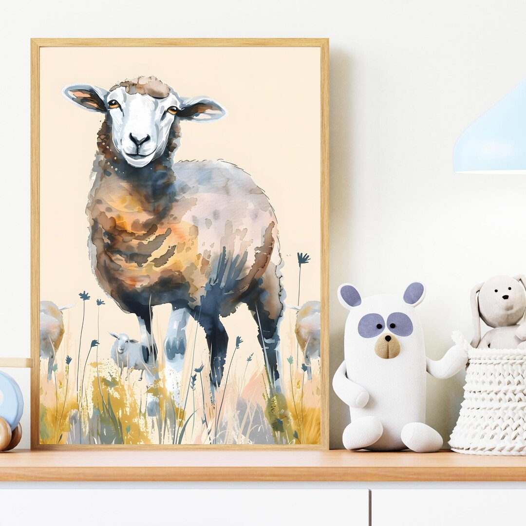 Sheep Wall Art Printable | Farm Animal Poster Rustic Farmhouse Decor ...