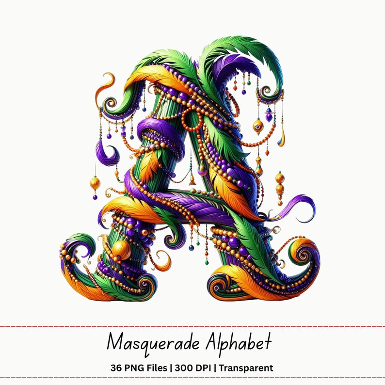 Masquerade Alphabet PNG Set | Fantasy Decorative Letters Numbers ...