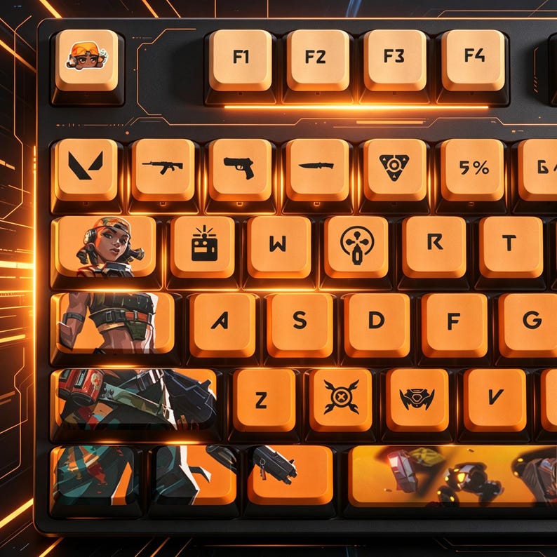 Raze Clove Reyna Anime Keycaps 108 Keys | ASA Profile PBT 5-side Dye ...