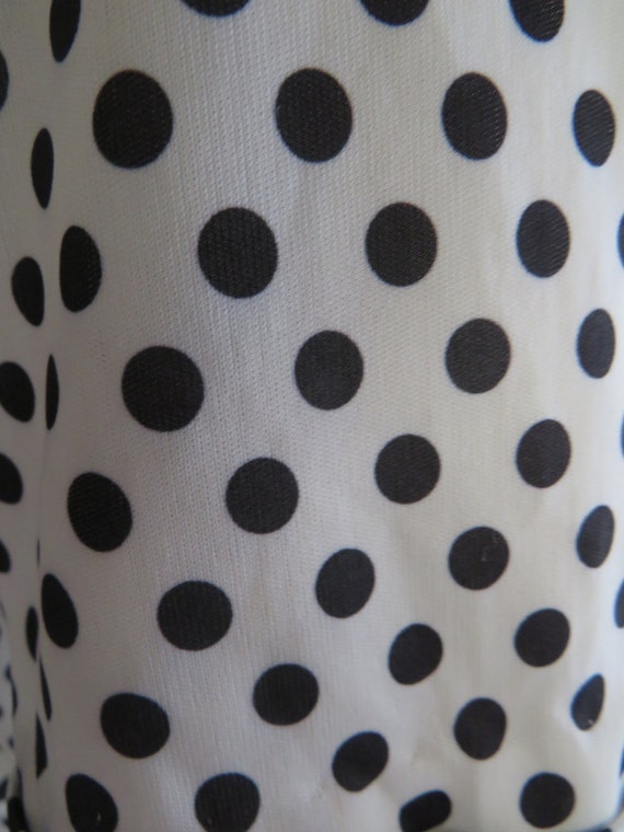 1970s Black White Polka Dot Short Sleeve Dress No… Gem