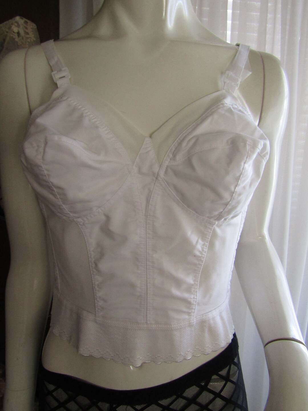 Vintage WHITE Longline "bullet Bra" by Sears----size 36 B - Etsy
