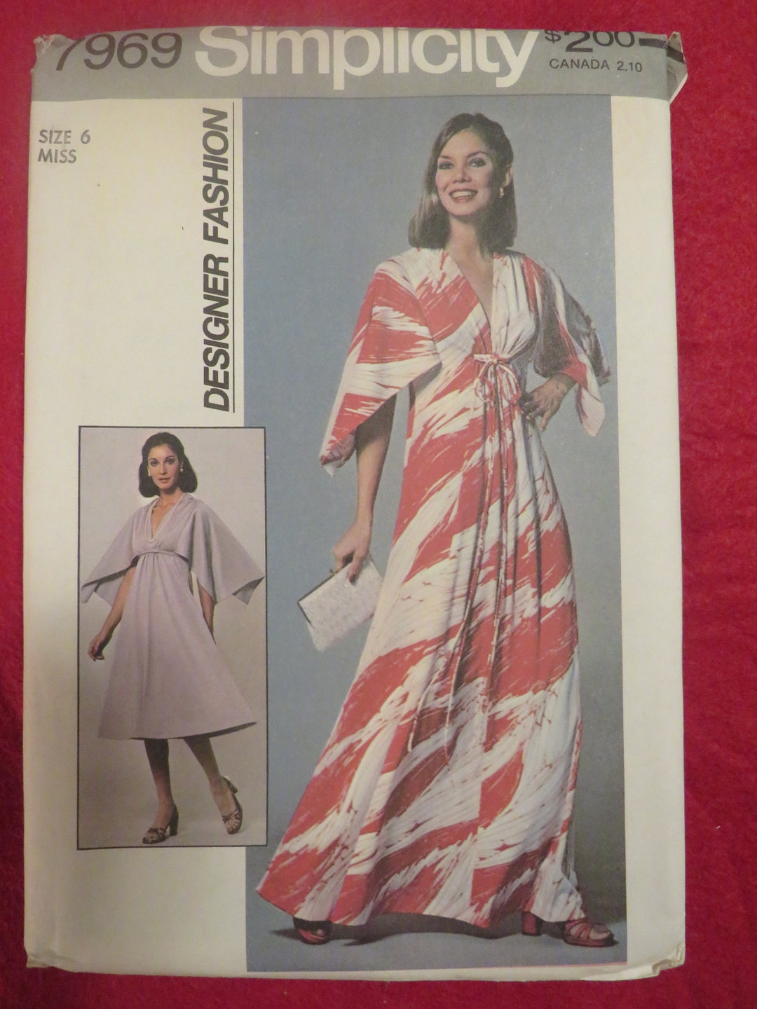 1977 Simplicity Designer Fashion DRESS PATTERN #7969----size 6 - Etsy