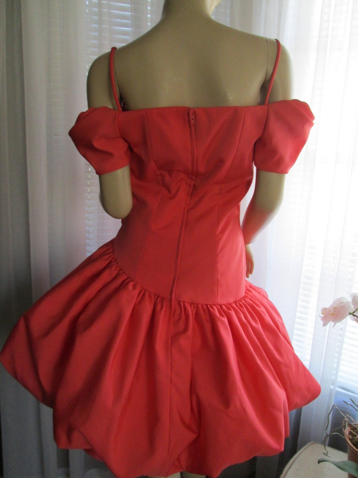 1980s' or 90s' PEACH Balloon Bottom COCKTAIL DRESS by Cache---size 3/4 ...