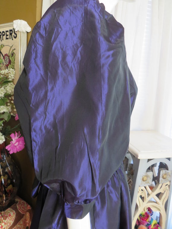 Vintage Cocktail BLUE/VIOLET Puff Sleeve DRESS By Lan… - Gem