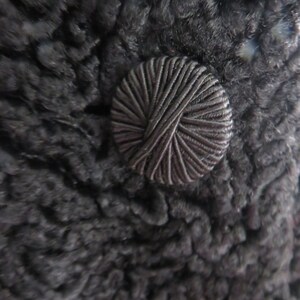 1950s'/1960s' Ladies BLACK Curly LAMBS' Wool COAT by Lustrelam---no ...