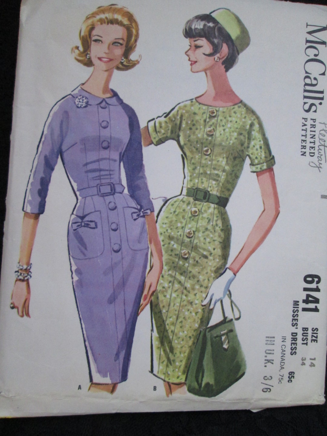1961 Mccall's Slim Dress Pattern/four-piece Bodice/four-gore Skirt ...