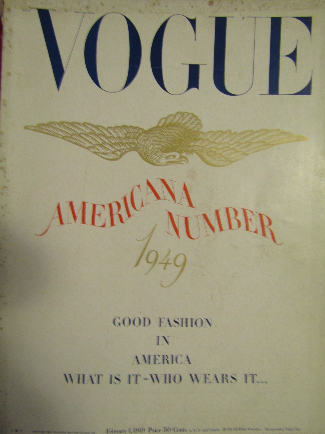 February 1 1949 VOGUE MAGAZINE Americana Number | Etsy
