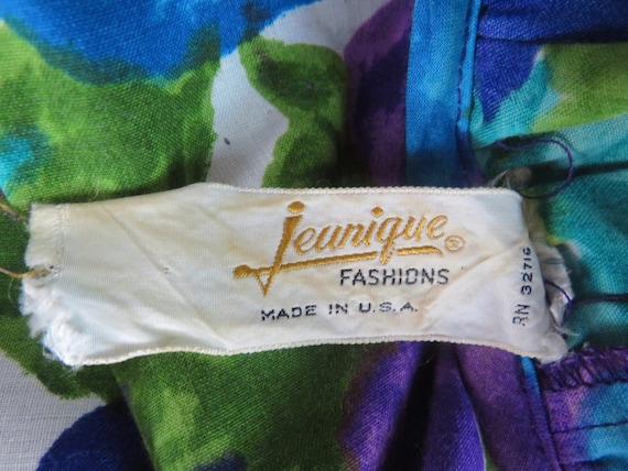 1960s' Colorful FLORAL CAFTAN Style DRESS By Jeunique… - Gem