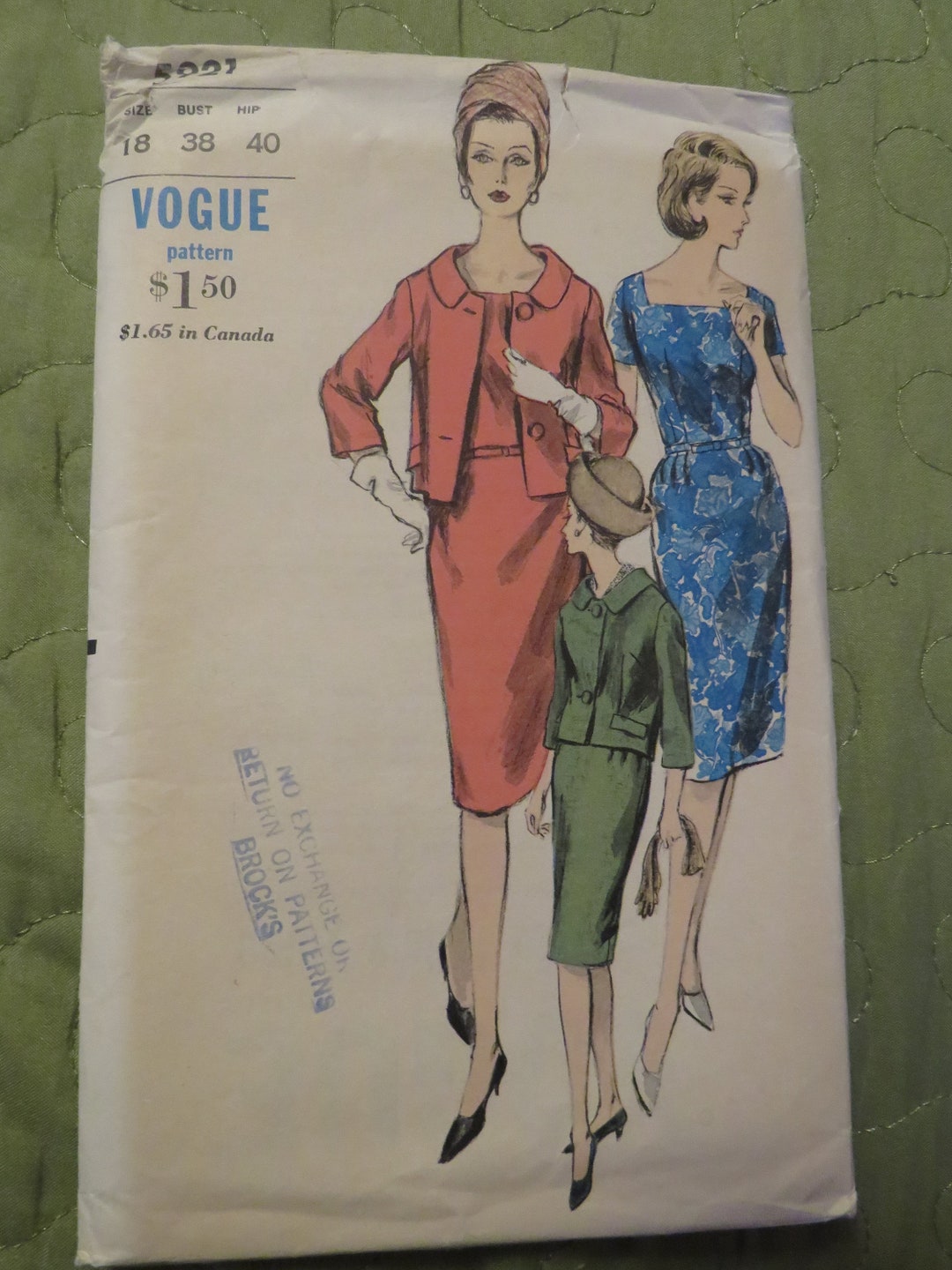 1960s' Vogue One Piece DRESS and JACKET Pattern-----size 18 - Etsy