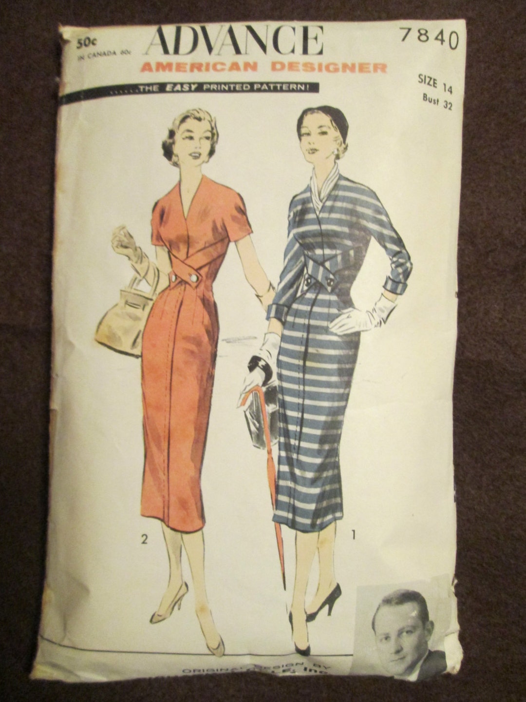 1950's Advance AMERICAN DESIGNER DRESS Pattern by Richard J Cole Inc ...