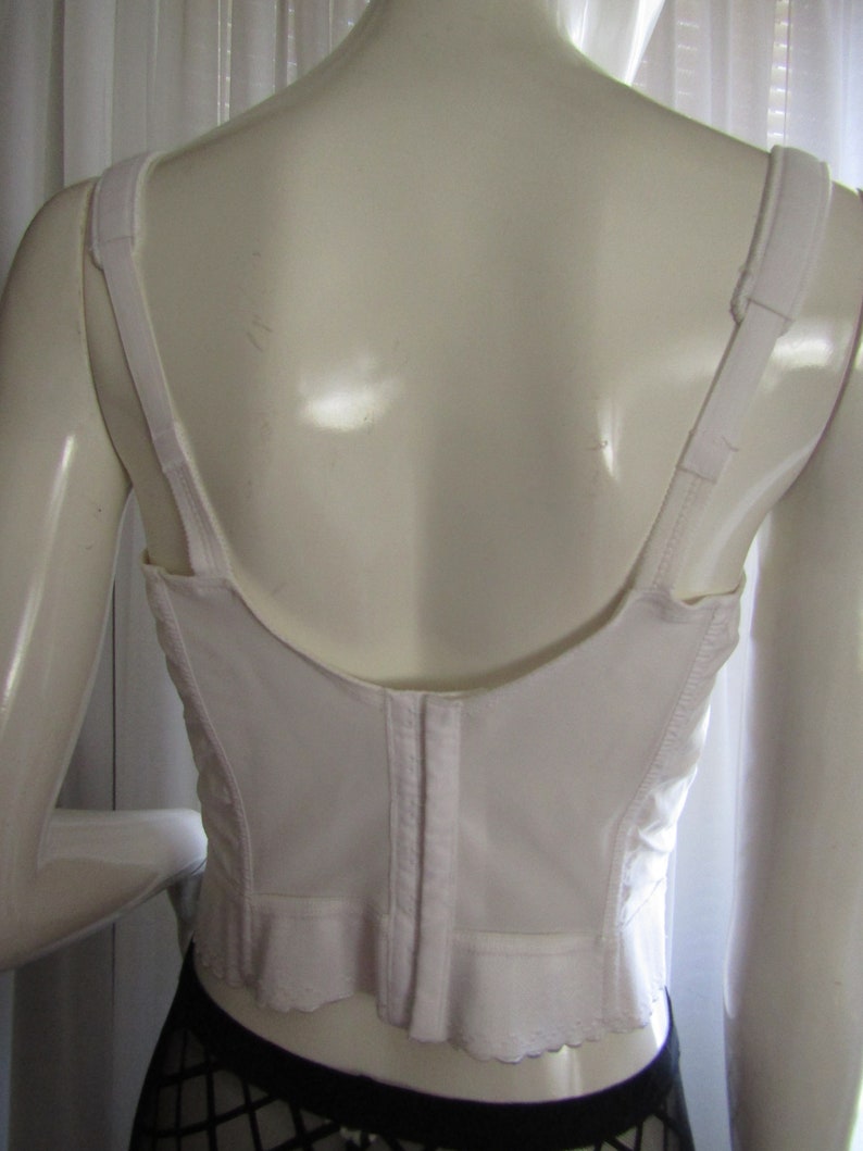 Vintage White Longline bullet Bra by Searssize - Etsy