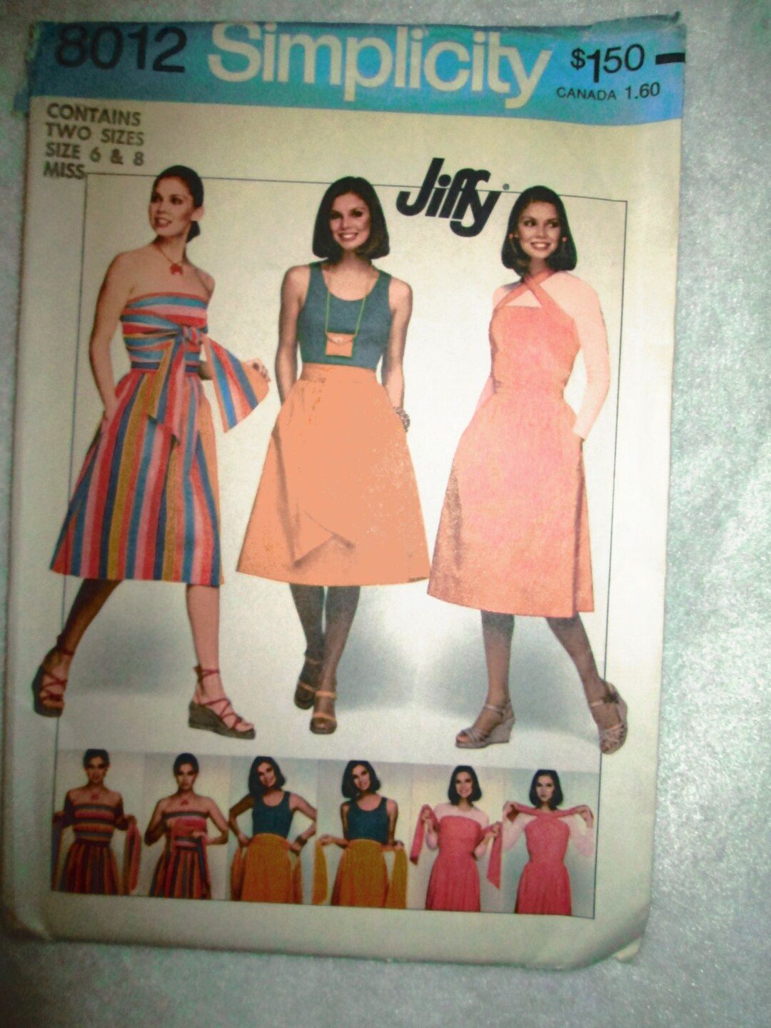 1977 Ladies Simplicity Pattern #8012 MULTI-WRAP Dress/skirt - Etsy