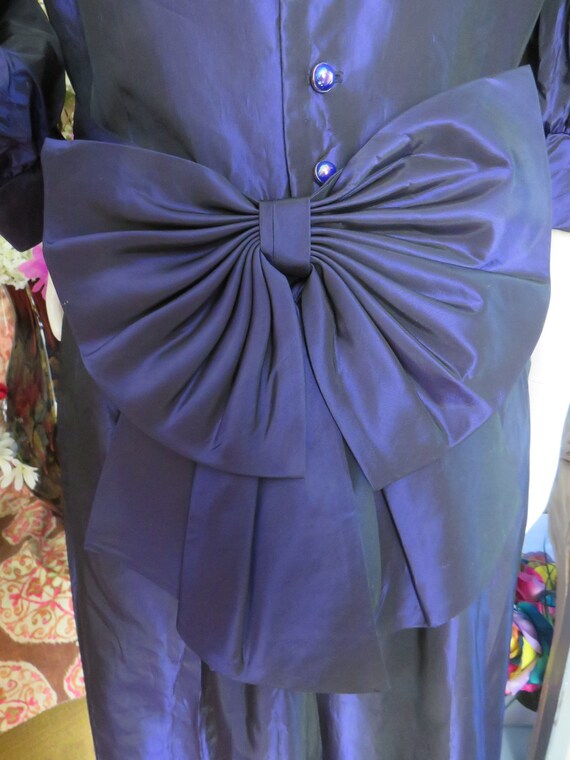 Vintage Cocktail BLUE/VIOLET Puff Sleeve DRESS By Lan… - Gem