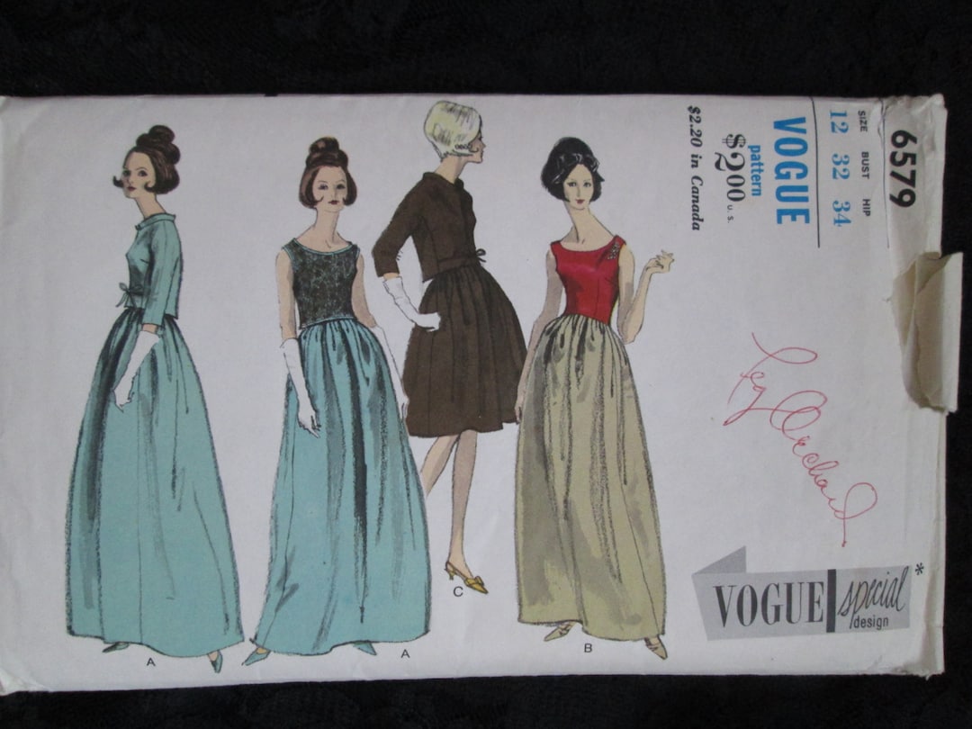 1950's/60's Vogue Special Design Pattern One-piece Evening DRESS, Over ...