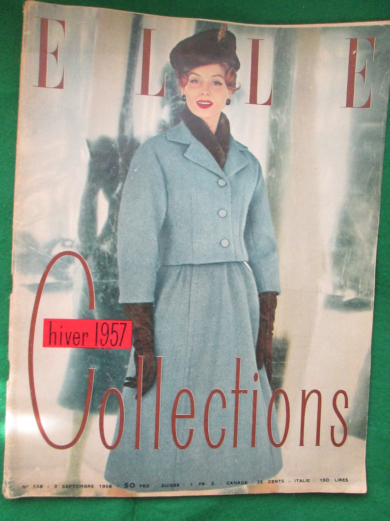 1957 ELLE COLLECTIONS Magazine/paris France - Etsy