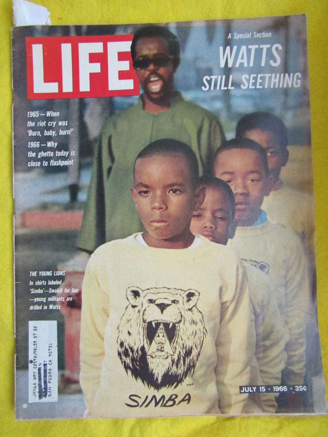 July 15, 1966 LIFE MAGAZINE With Special Story "watts-still Seething ...