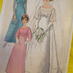 1966 Simplicity Pattern WEDDING Dress/detachable Train/bridesmaids' or ...