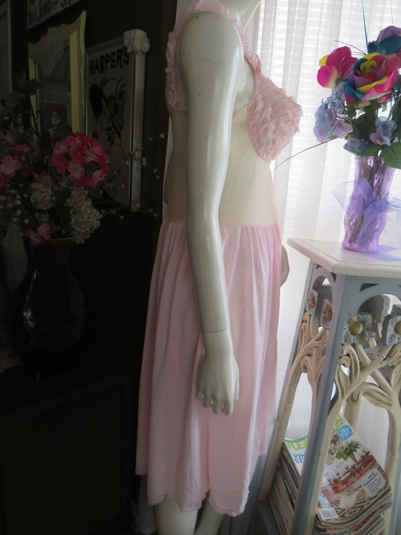 1950s' PINK Lace Bullet BRA/Top SLIP By Perma-lift---… - Gem