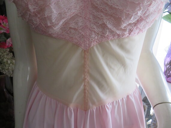 1950s' PINK Lace Bullet BRA/Top SLIP By Perma-lift---… - Gem