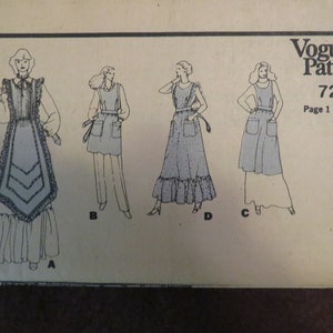 1975 VOGUE 4 View Misses APRON Pattern---size Medium - Etsy