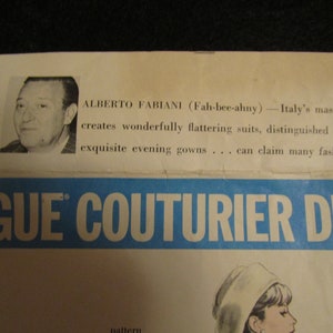 Vintage Vogue Couturier Design Pattern SUIT and BLOUSE by Fabiani of ...
