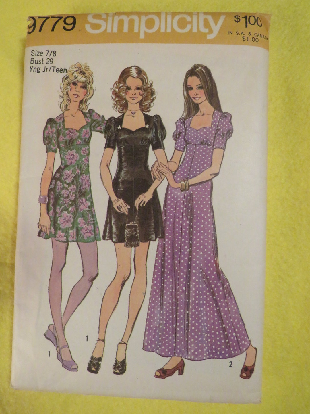 1971 Simplicity Misses TWO LENGTH Dresssize 7/8. - Etsy