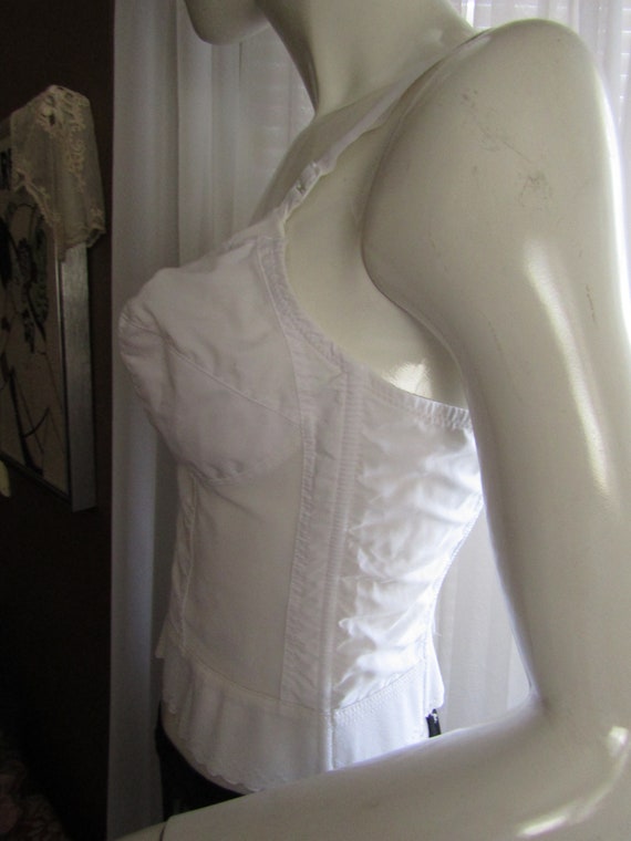 Vintage WHITE Longline "BULLET BRA" By Sears----Size … - Gem