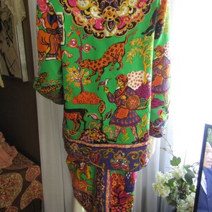 1980's/1990's Diane Fres 2-piece BEADED Exotic ART SUIT (jacket/skirt ...