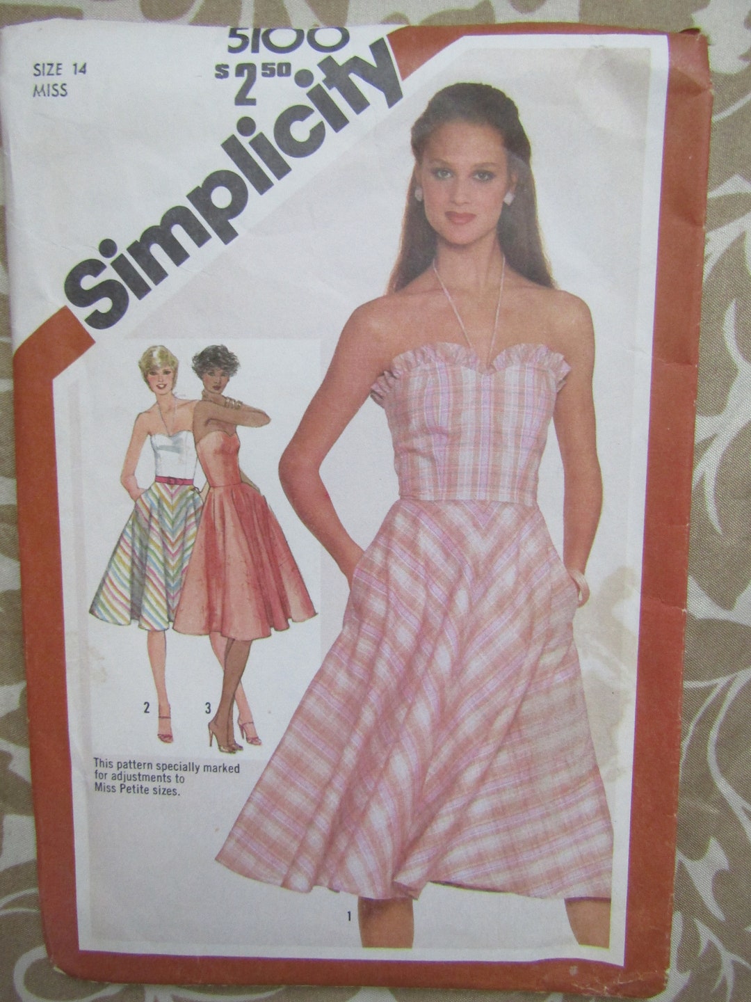 1981 Ladies Simplicity Pattern SUNDRESS With Optional Strapsize14 - Etsy