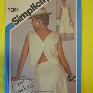 1984 Simplicity TWO-PIECE DRESS Pattern---size 10, 12, 14. - Etsy