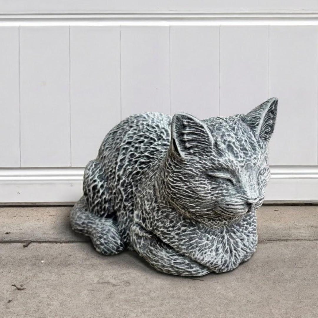 Concrete Siamese Cat Statue Garden Sculpture Cement Lawn Ornament Home ...