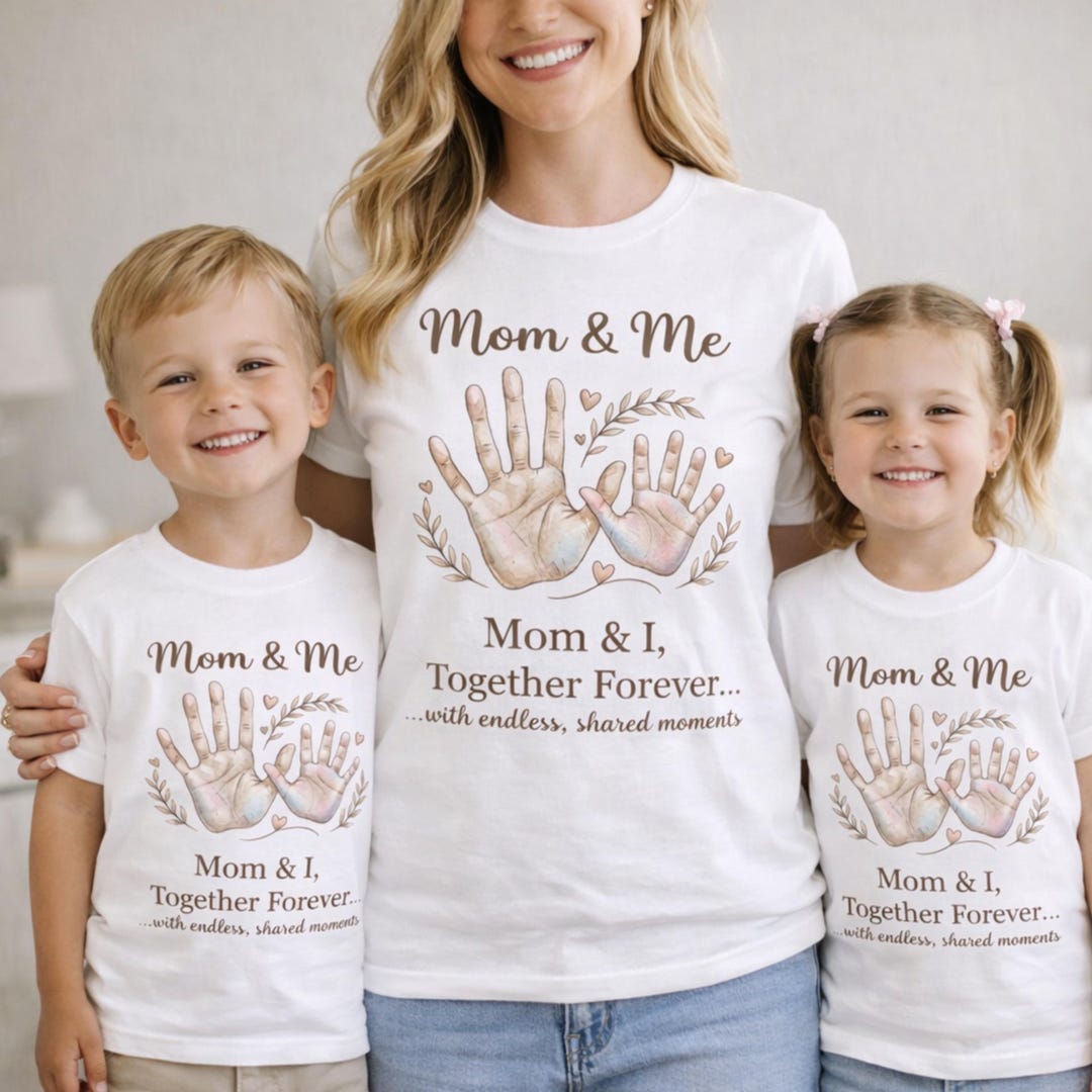 Mom & Toddler Handprint Matching Shirts, Mom and Me Outfit, Mother's ...
