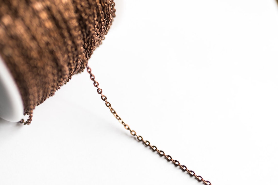 330ft Cable Chain Spool Flat Cable Chain 4x3mm Copper 100M Jewelry ...