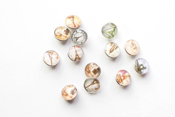 SALE 10 Snap Buttons Assorted Eiffel Tower Designs Chunk | Etsy