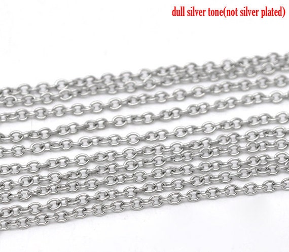 3 meters chain silver 3x2mm Craft Supplies & Tools Jewelry & Beauty ...
