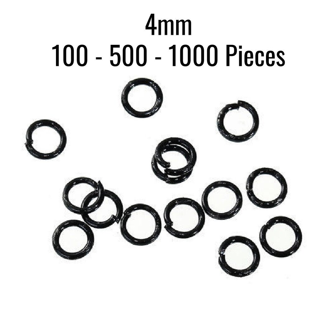 4mm Jump Rings Black 4mm 0.7mm Thick 21 Gauge 100 500 1000 Pieces Ships ...