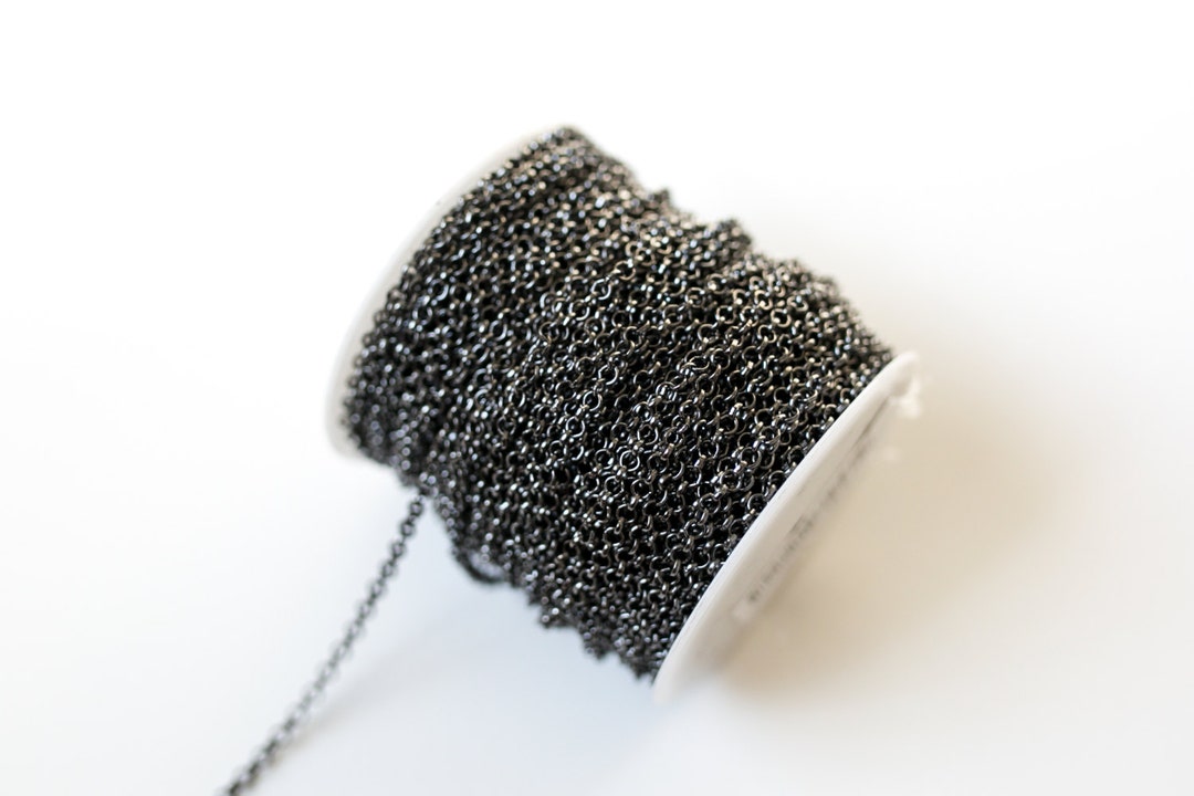 100ft Gunmetal Rolo Chain Spool - 4mm - 30M - Jewelry Making Supplies ...