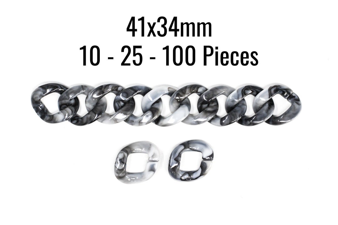 Gray Chain Links - Curb Chain - Twisted - 41x34mm - 10 - 25 - 100 ...